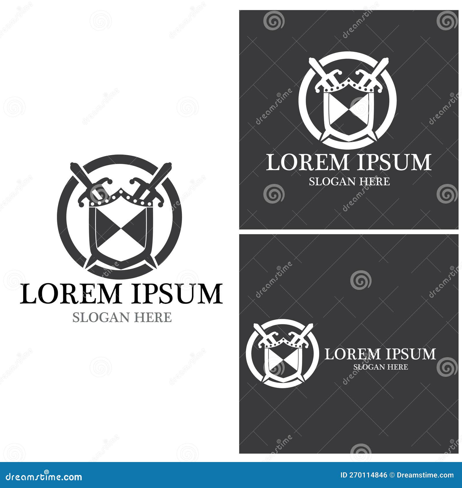 Shield War Logo Template Vector Stock Illustration - Illustration of ...
