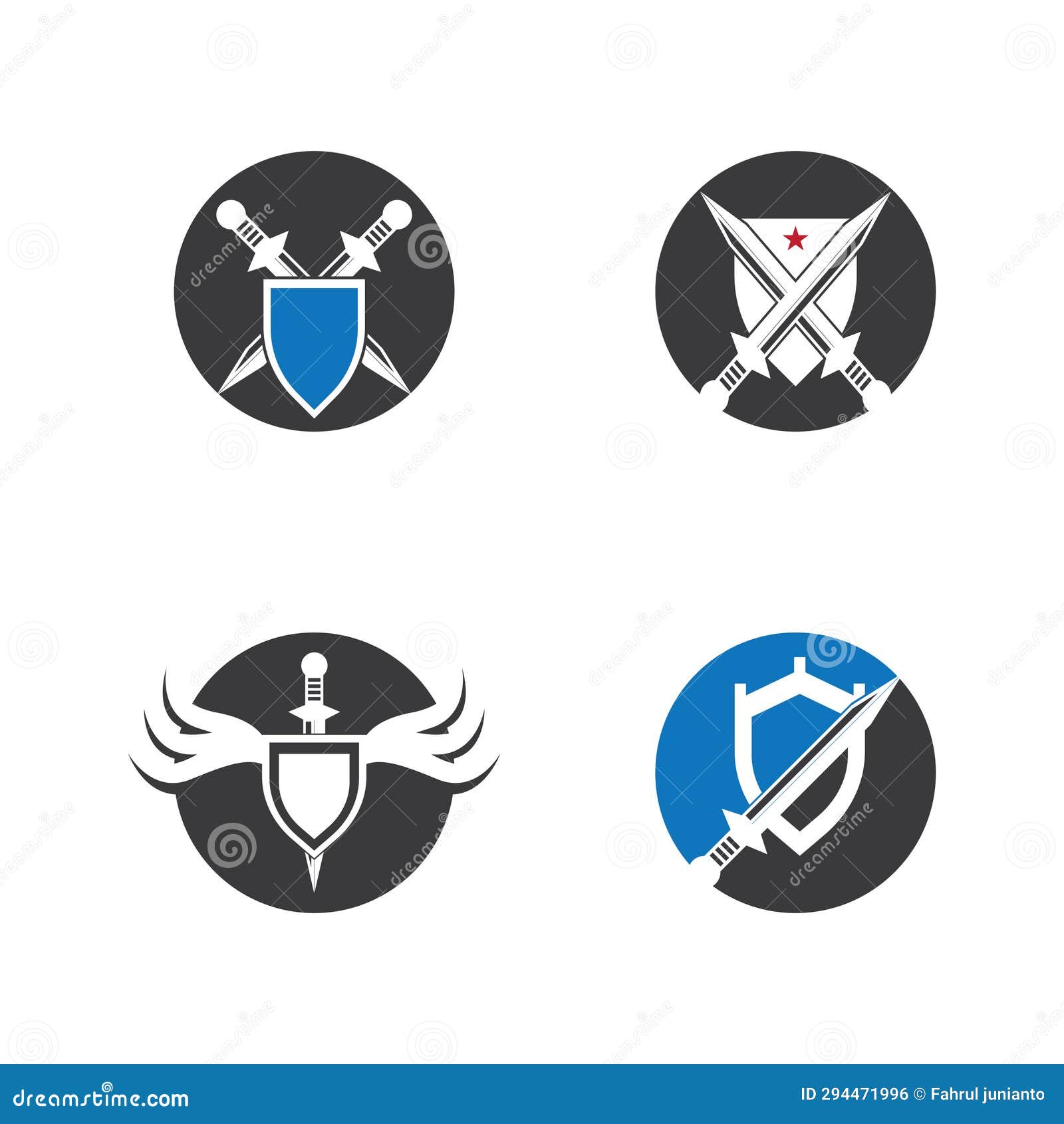 Shield Wars with Sword Logo Design Vector Illustration Stock ...