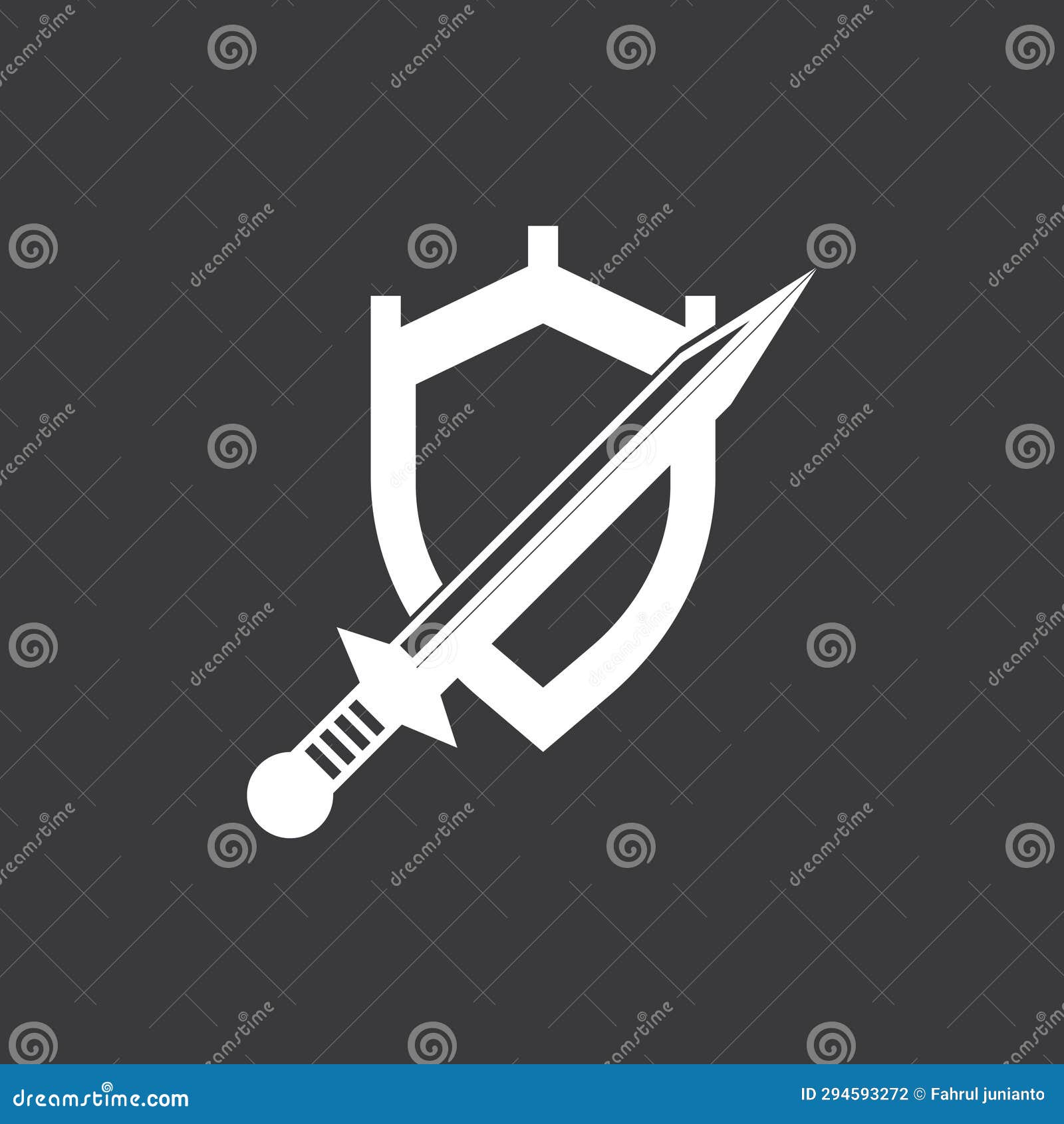 Shield Wars with Sword Logo Design Vector Illustration Stock Vector ...