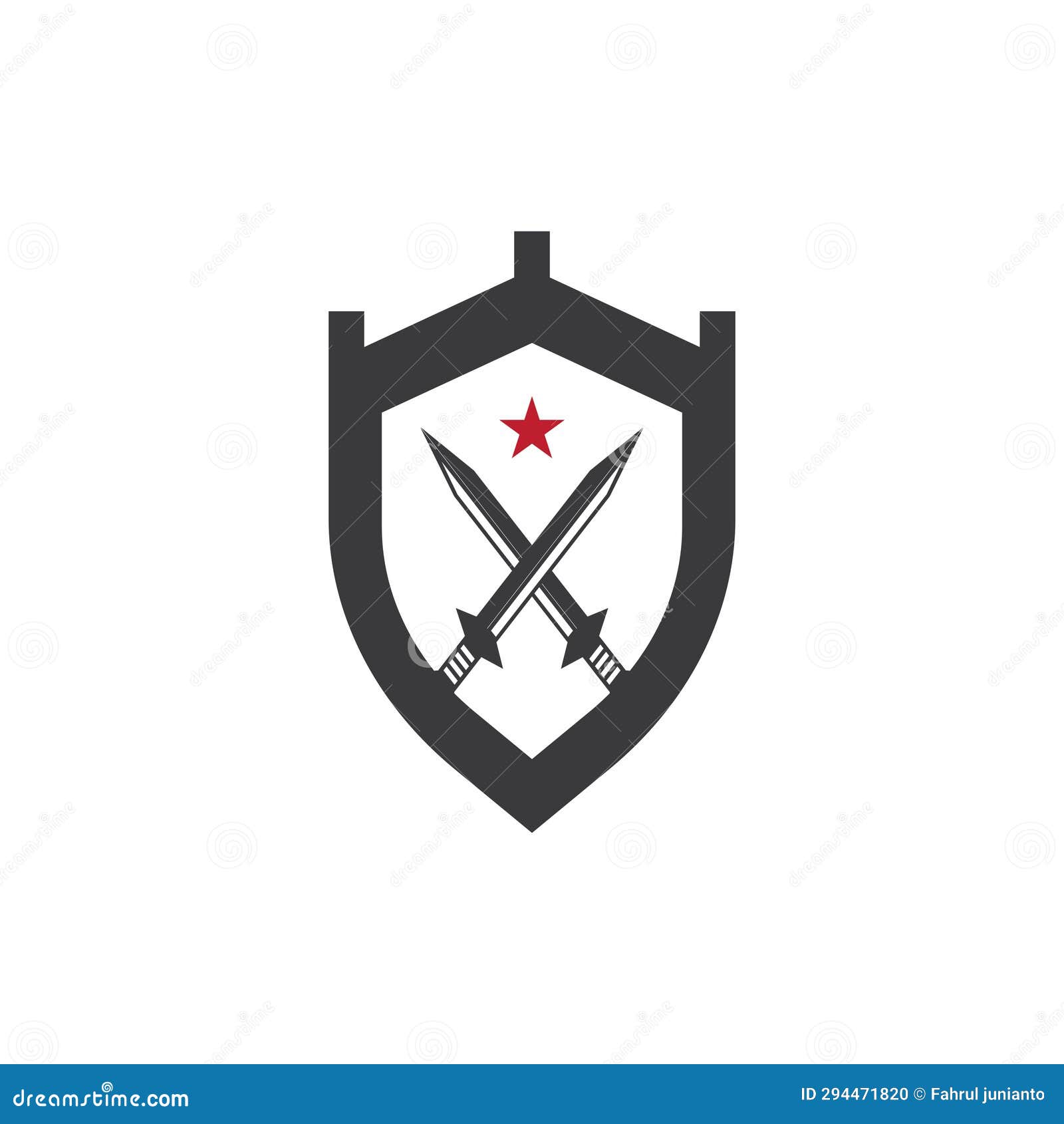 Shield Wars with Sword Logo Design Vector Illustration Stock ...