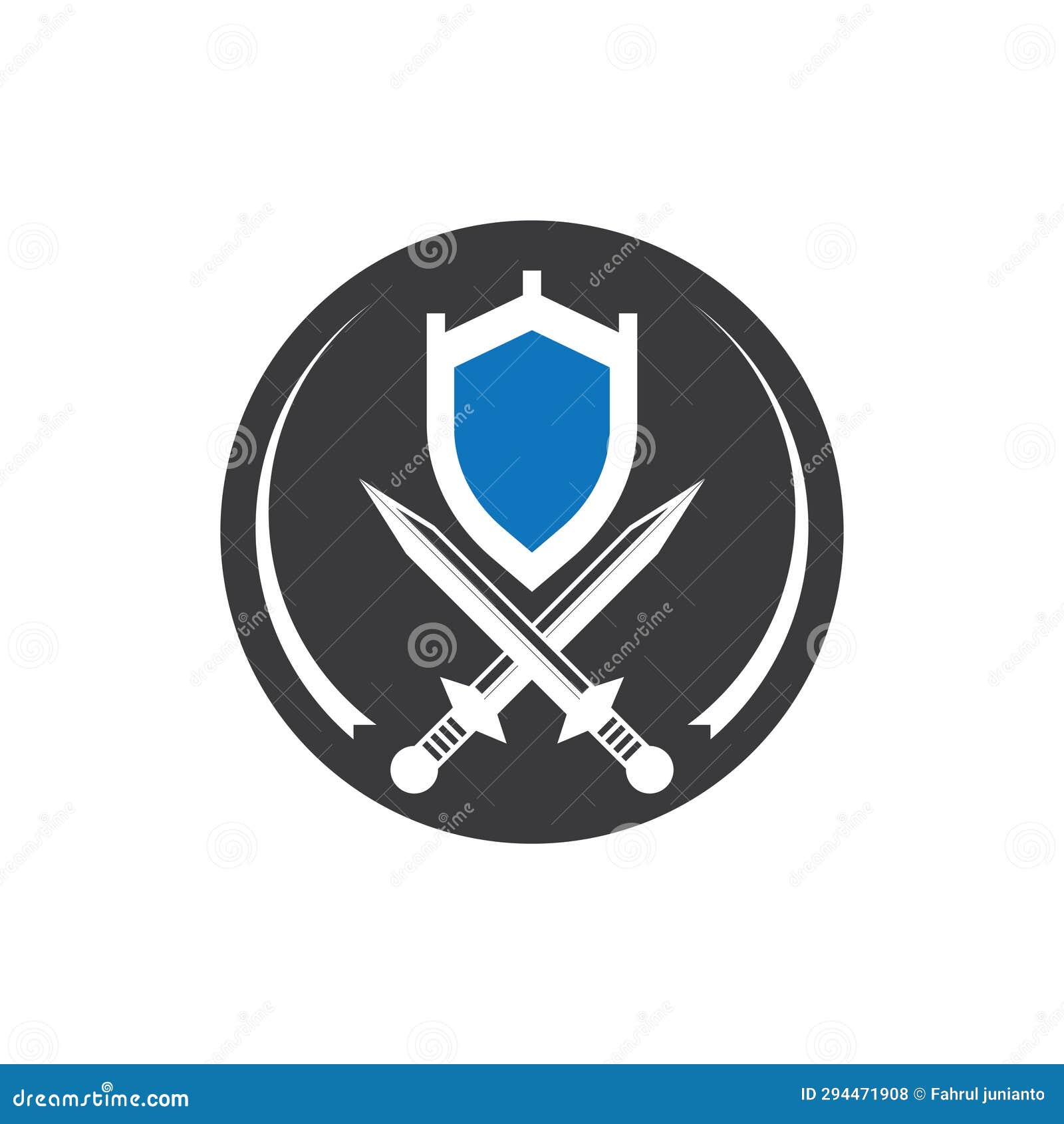 Shield Wars with Sword Logo Design Vector Illustration Stock ...