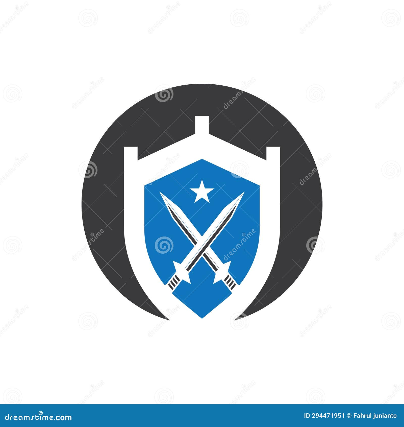 Shield Wars with Sword Logo Design Vector Illustration Stock ...
