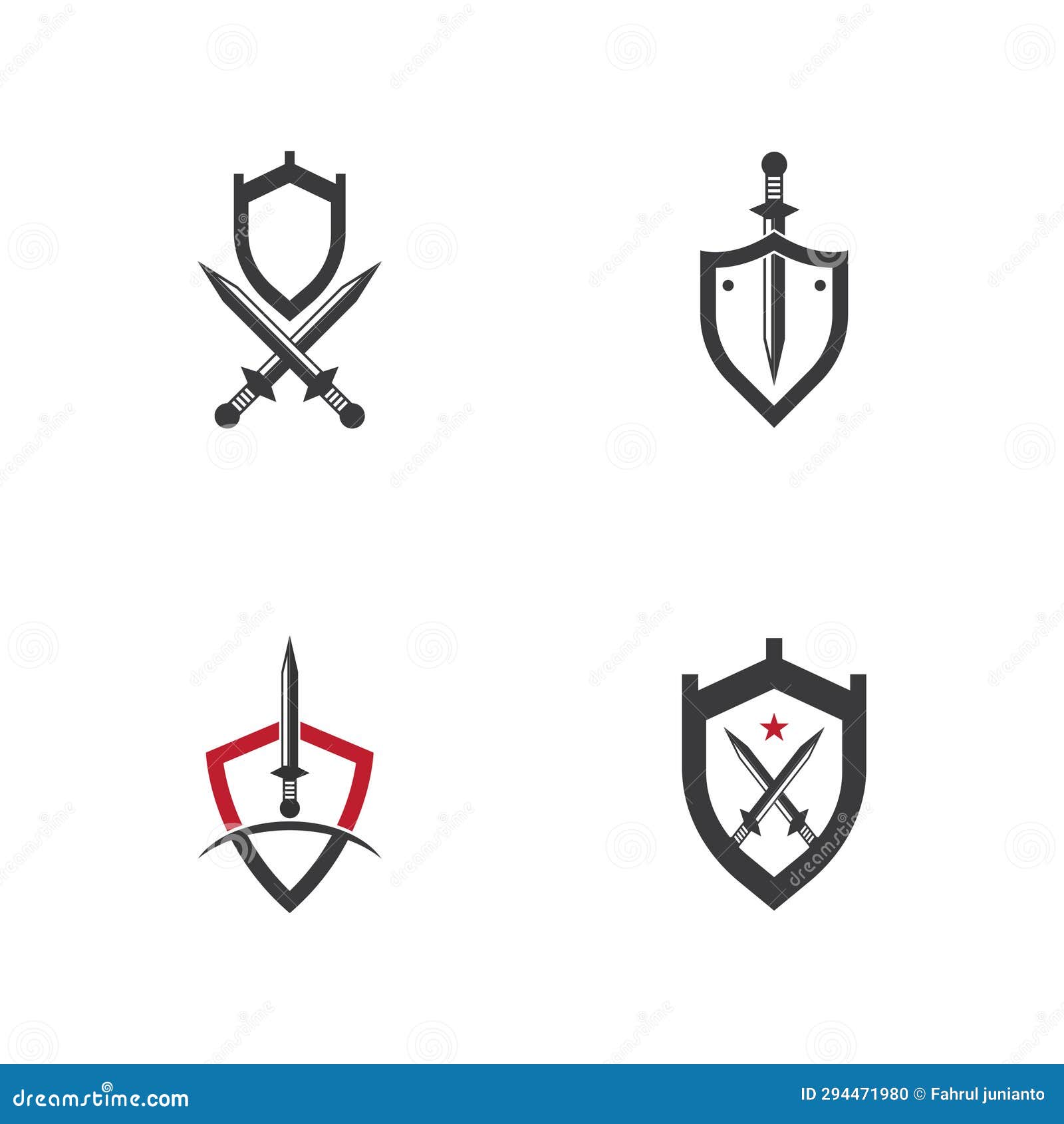 Shield Wars with Sword Logo Design Vector Illustration Stock ...