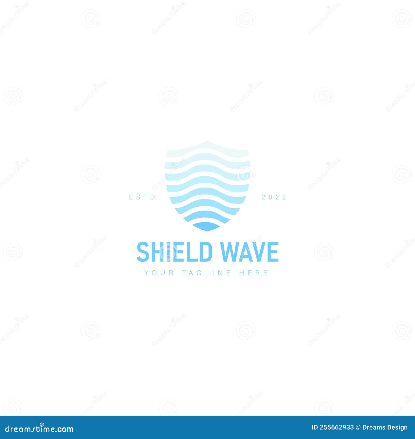 Shield Wave Logo Design Illustration Icon Stock Vector - Illustration ...