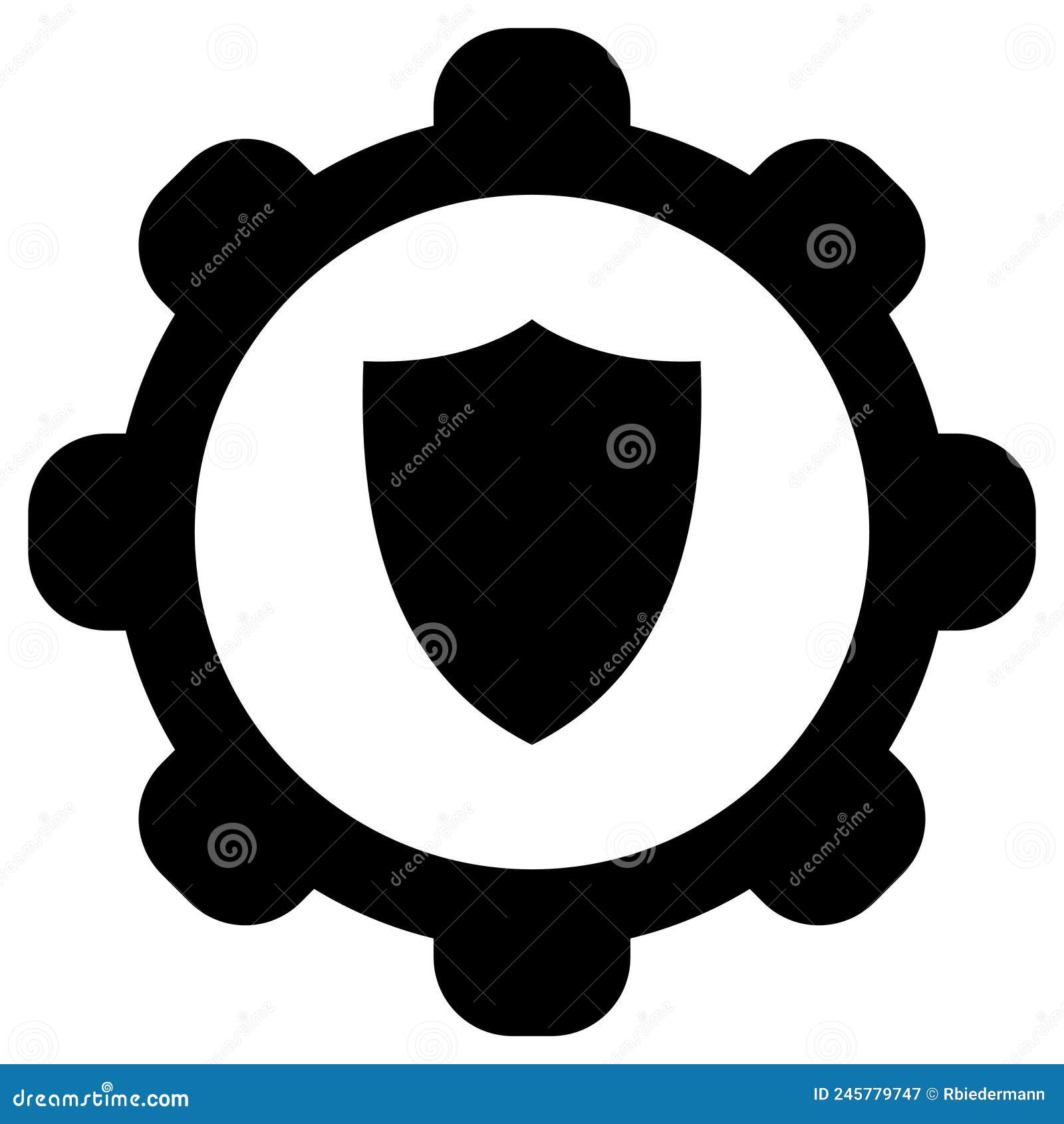 Shield and wheel stock vector. Illustration of safety - 245779747