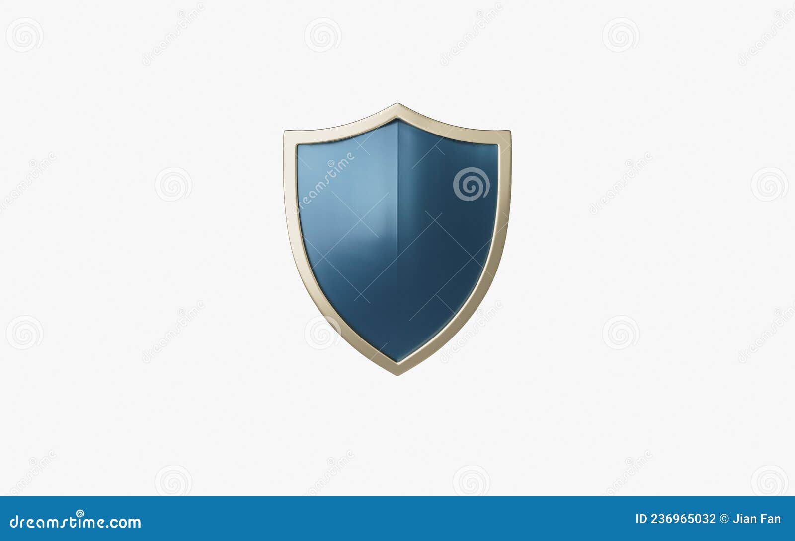 Shield with White Background, 3d Rendering Stock Illustration ...