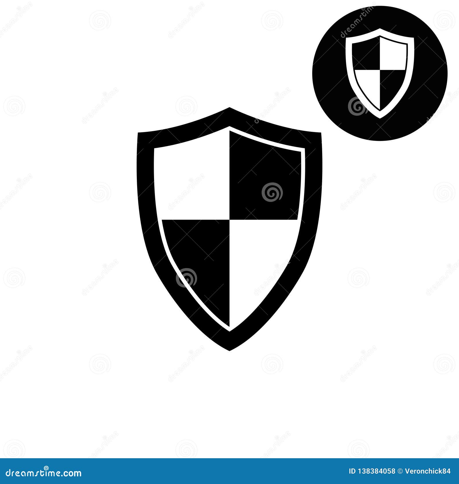 Shield - white vector icon stock vector. Illustration of banner - 138384058