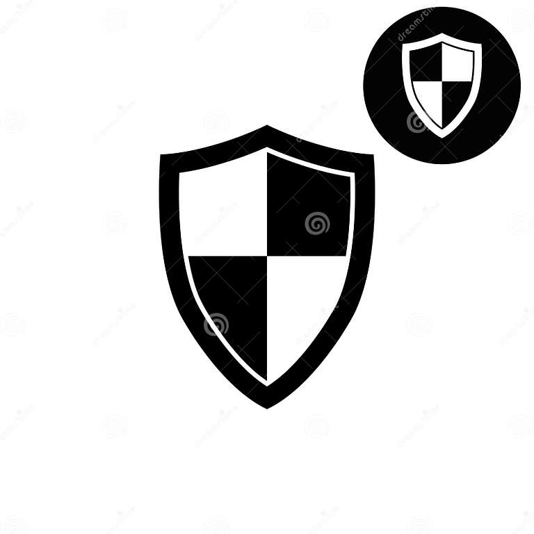 Shield - white vector icon stock vector. Illustration of banner - 138384058