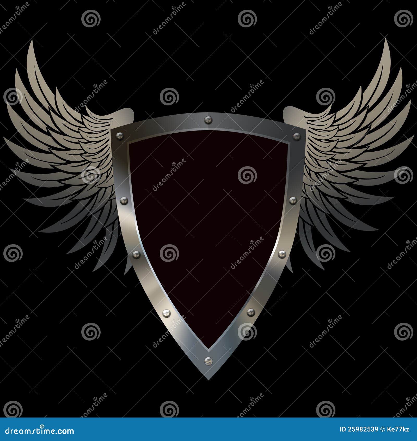 Shield and wings. stock illustration. Illustration of ornate - 25982539