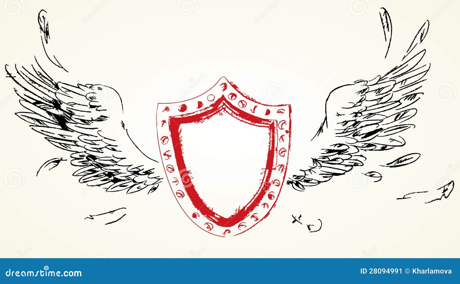 Shield with wings stock vector. Illustration of decoration - 28094991