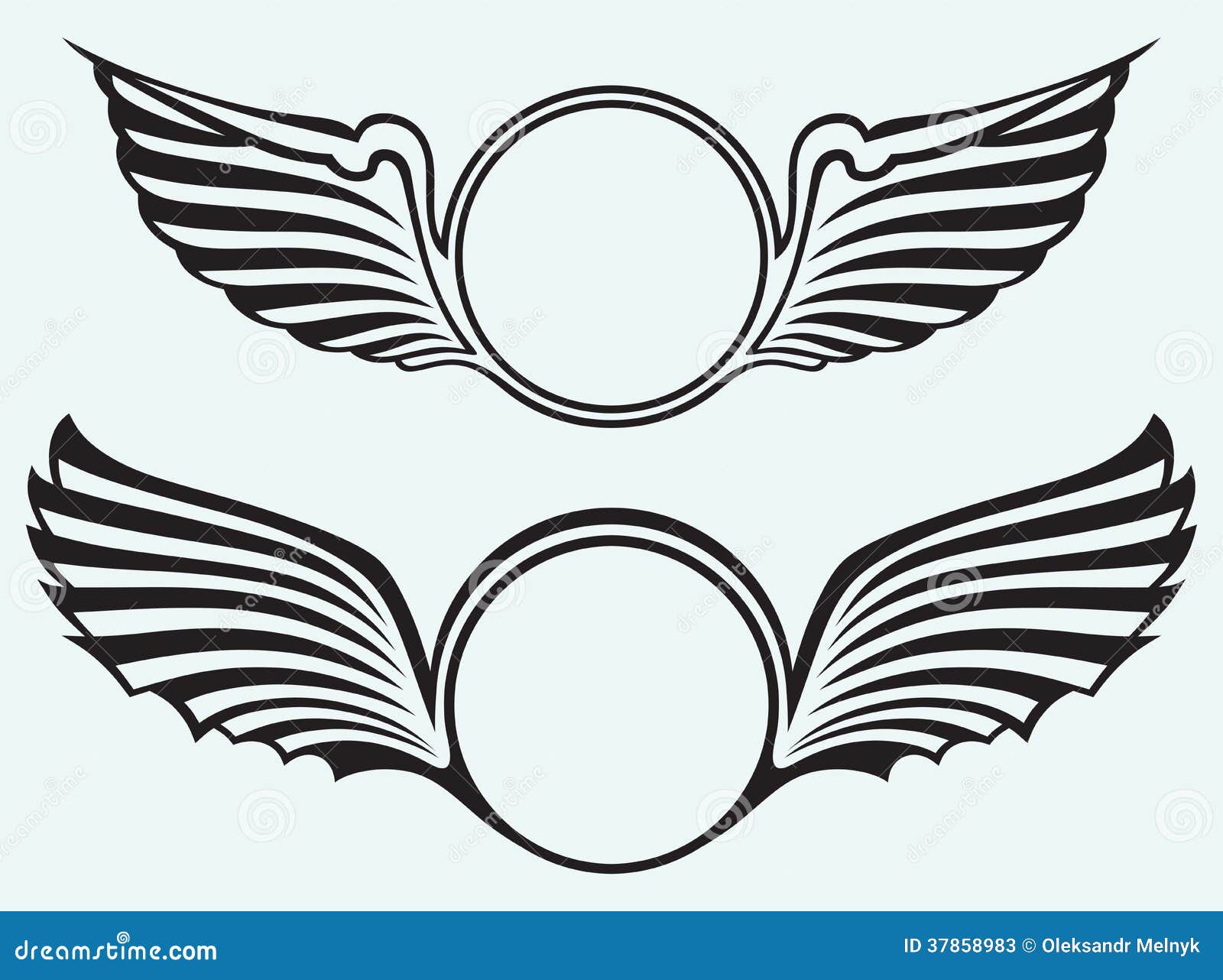 Shield with wings stock vector. Illustration of artistic - 37858983