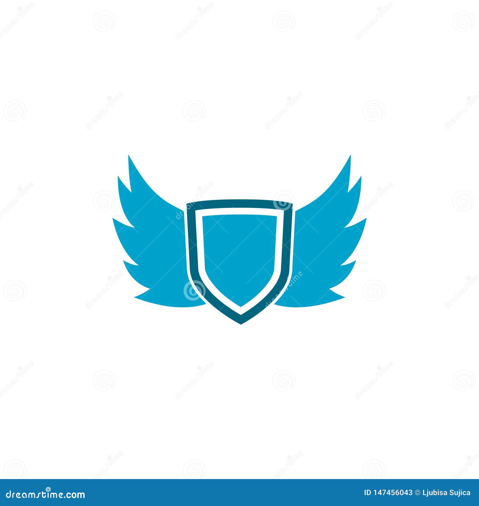 Shield with Wings Logo Design Stock Vector - Illustration of creative ...