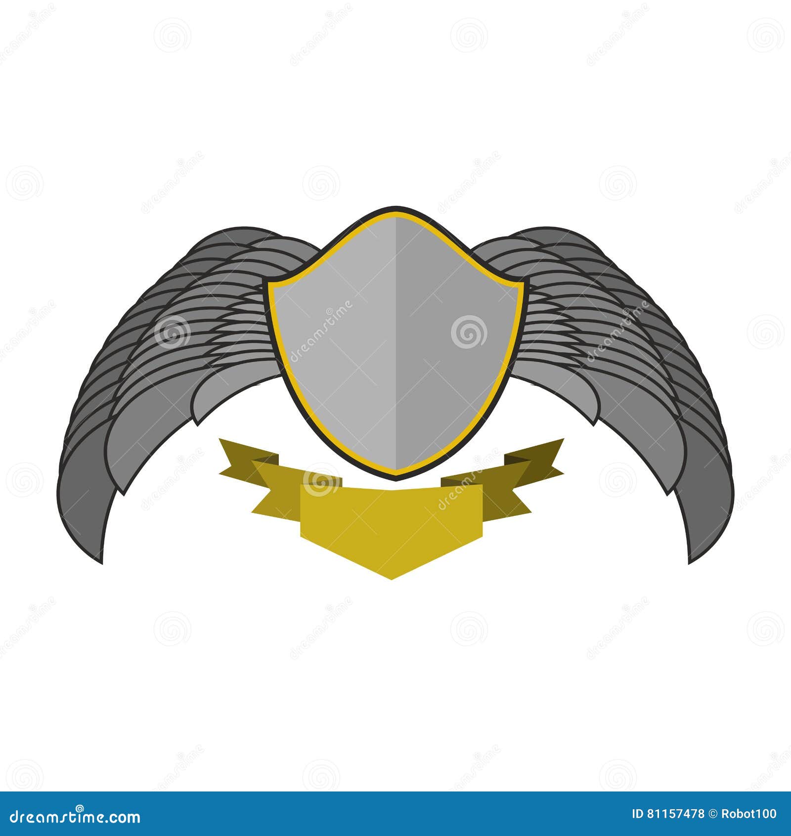 Shield With Wings Template