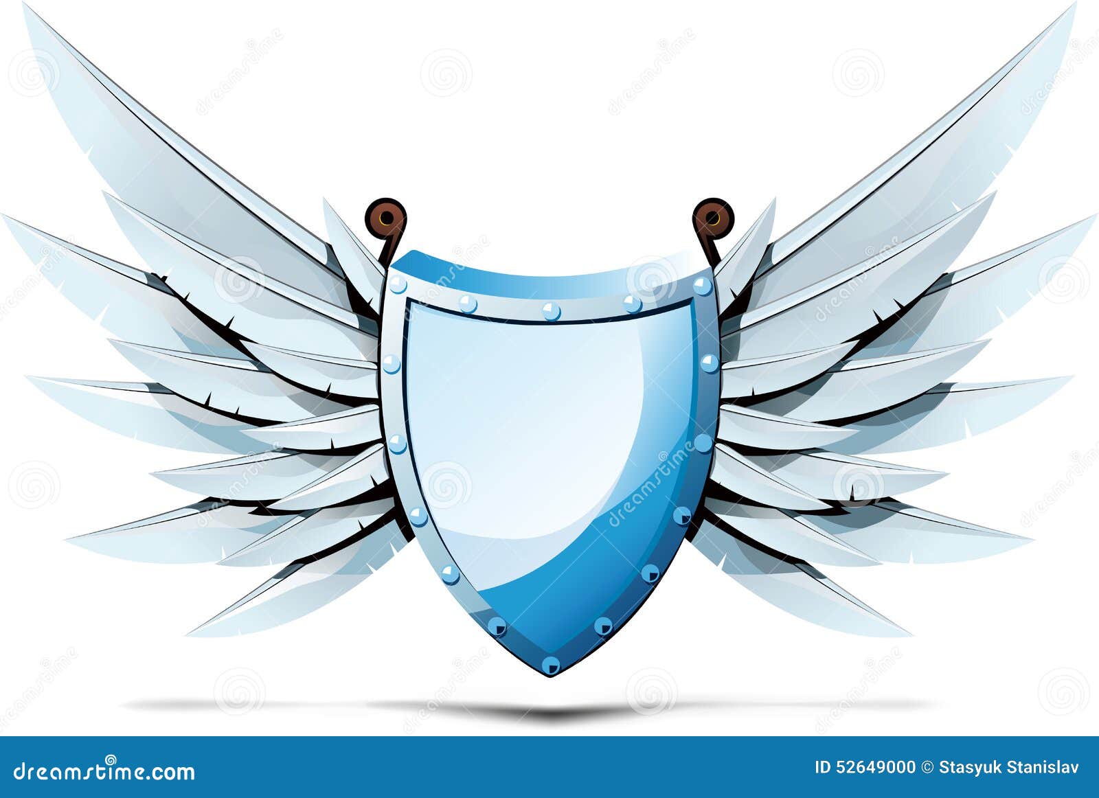 Shield with Wings of Swords Stock Vector - Illustration of armor, label ...