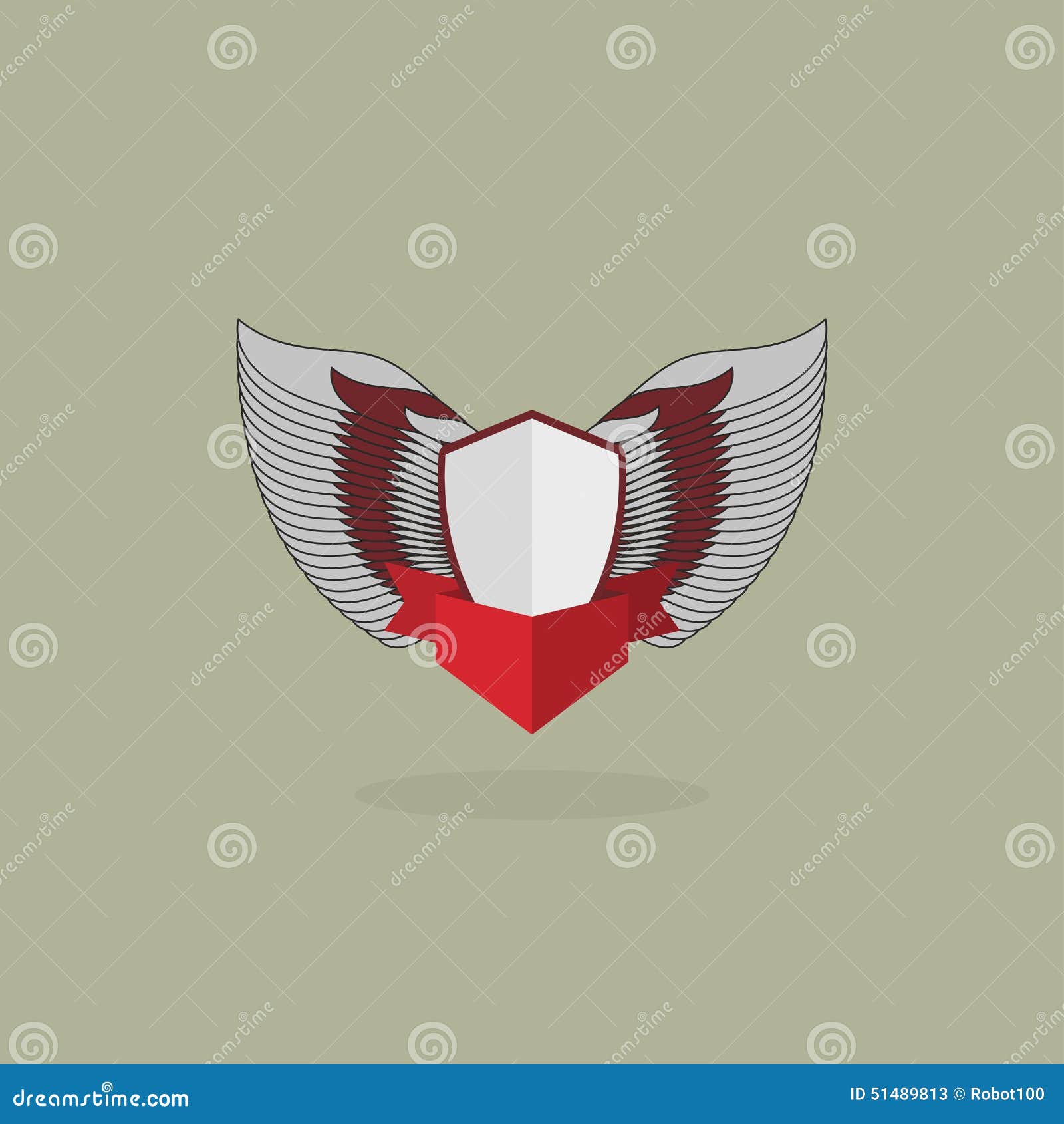 Shield with Wings. Vintage Heraldic Stock Vector - Illustration of ...
