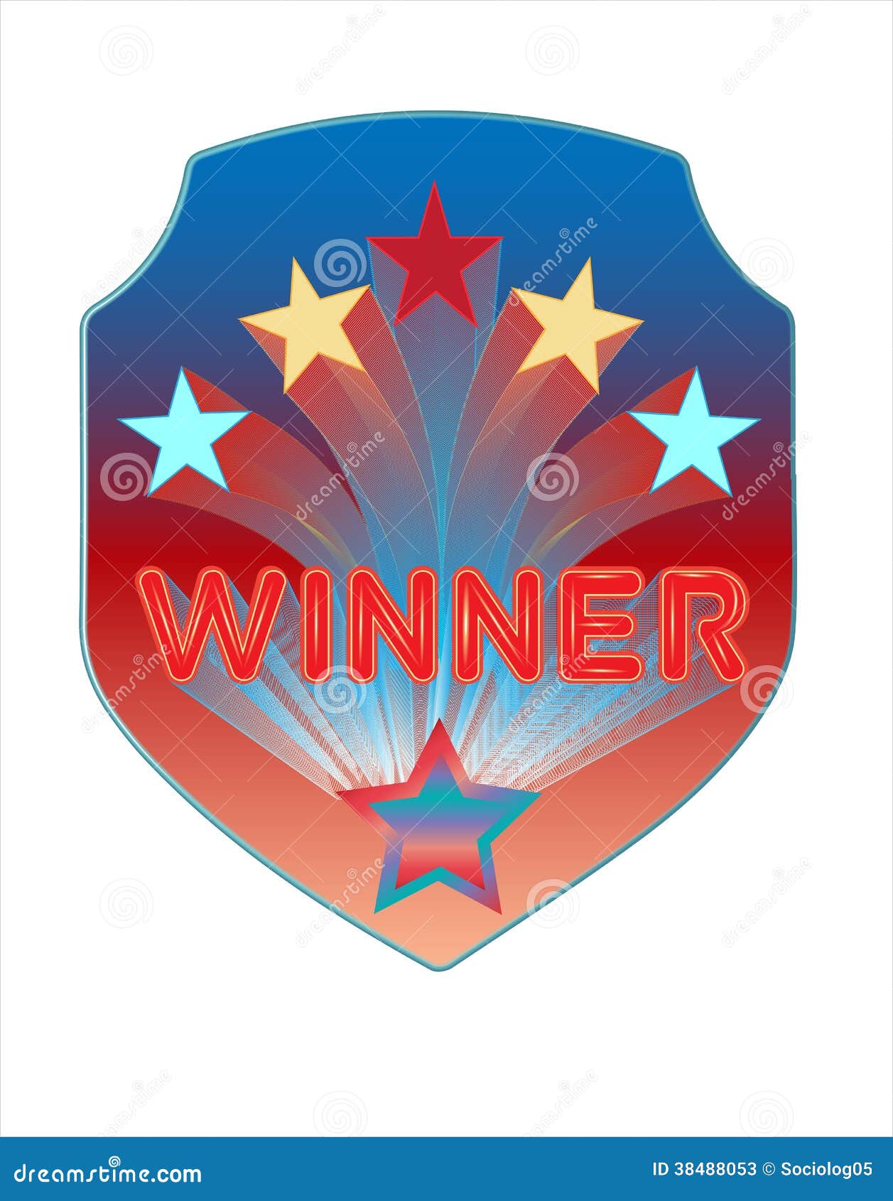 Shield for Winner with Stars Stock Vector - Illustration of challenge ...