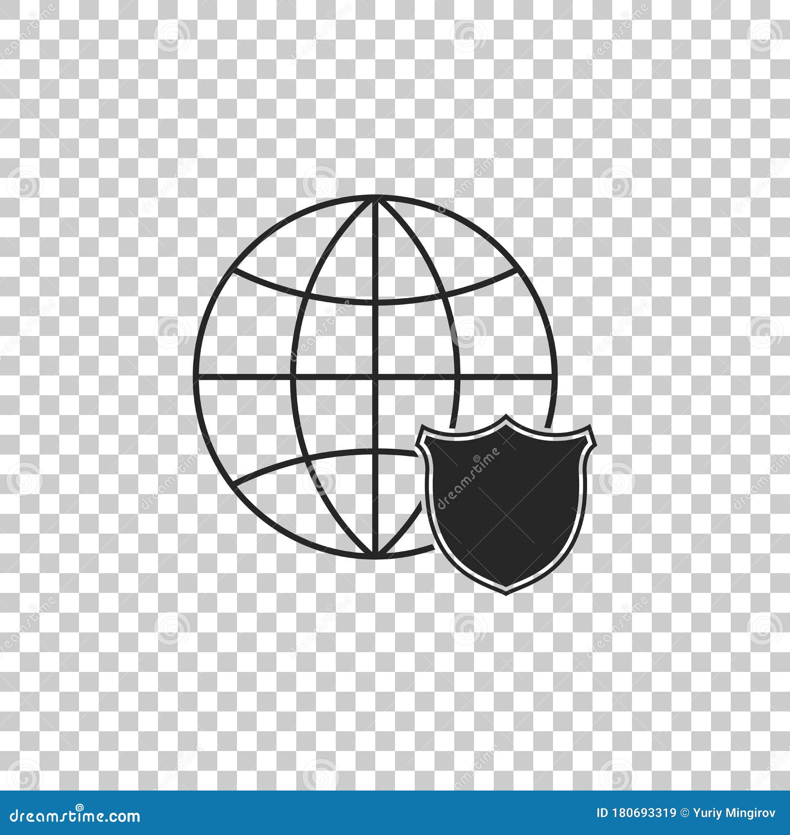 Shield with World Globe Icon Isolated on Transparent Background ...