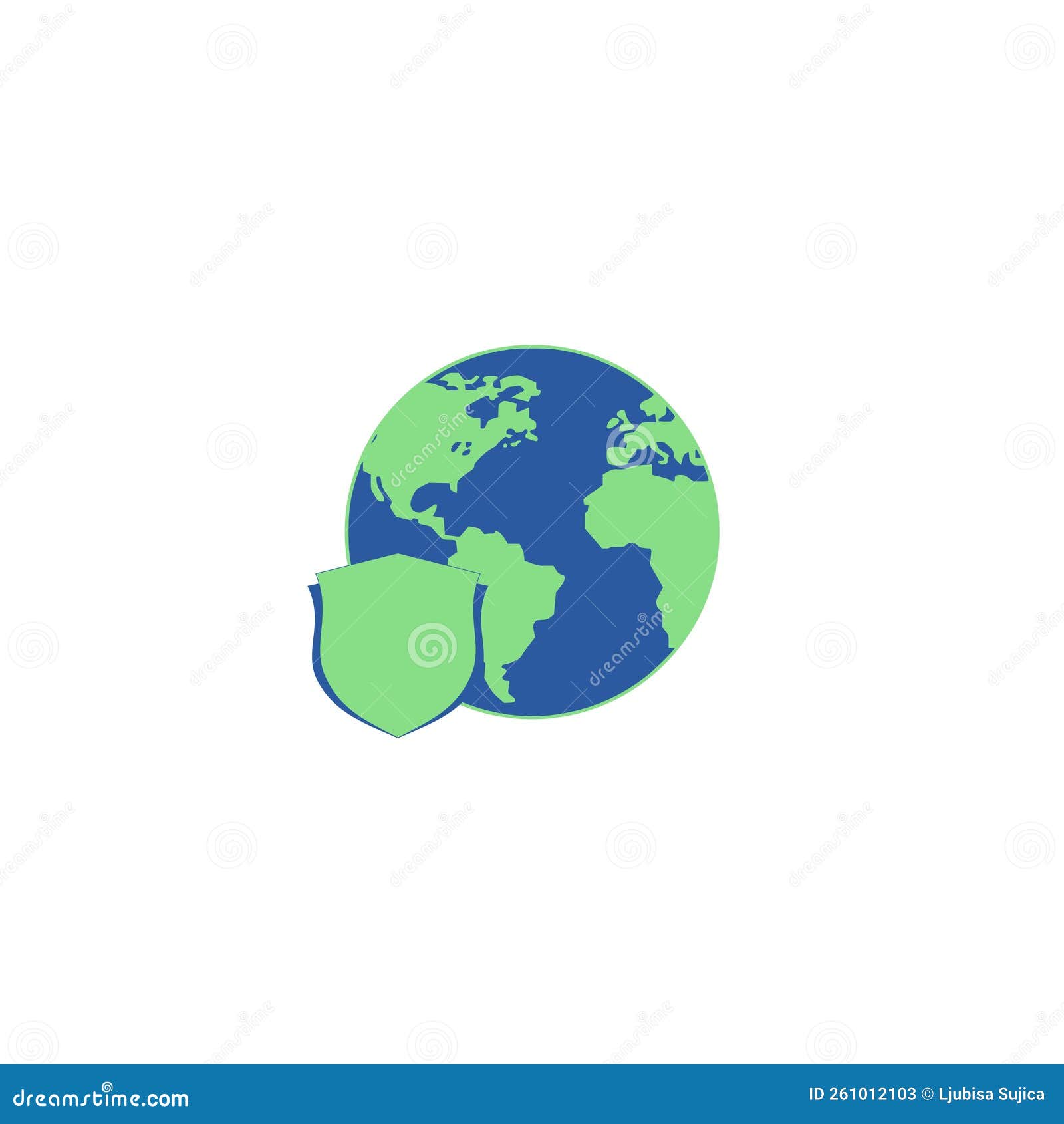 Shield with World Globe Icon Isolated on White Background Stock Vector ...