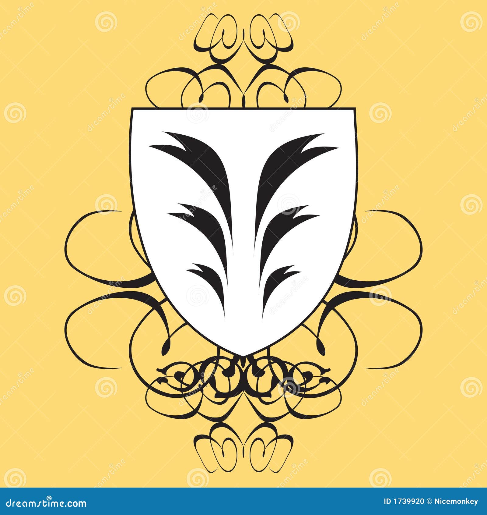 Shield yellow stock illustration. Illustration of design - 1739920