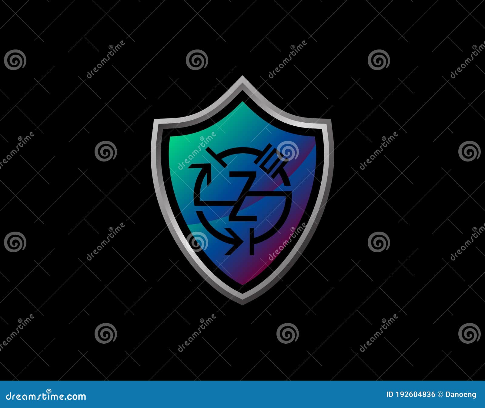 Shield Z Letter Logo with Electrical Code and Modern Shield Design ...