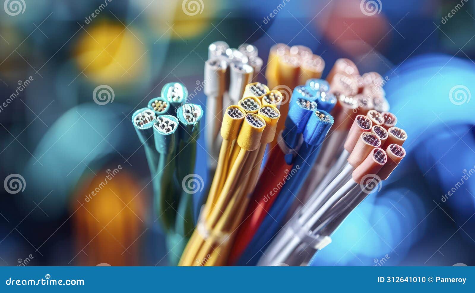 Electric Shielded Cable With Cooper Wires Vector Illustration ...