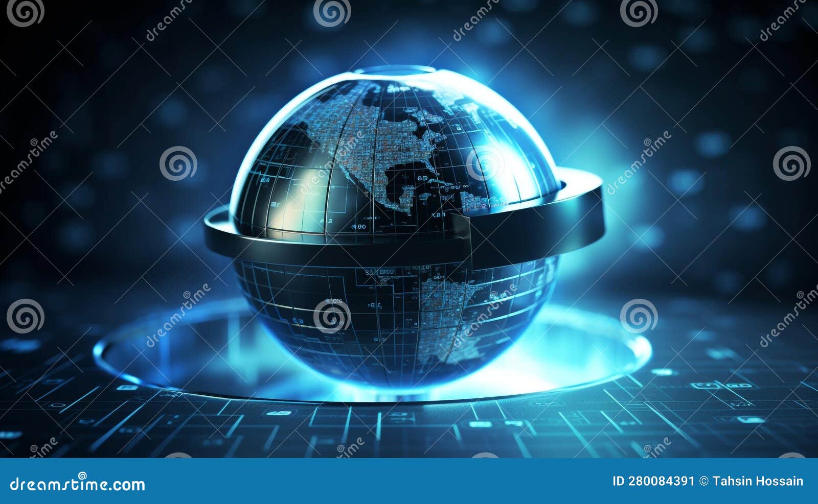 A Shielded Globe Representing Secure Worldwide Data Transmission ...