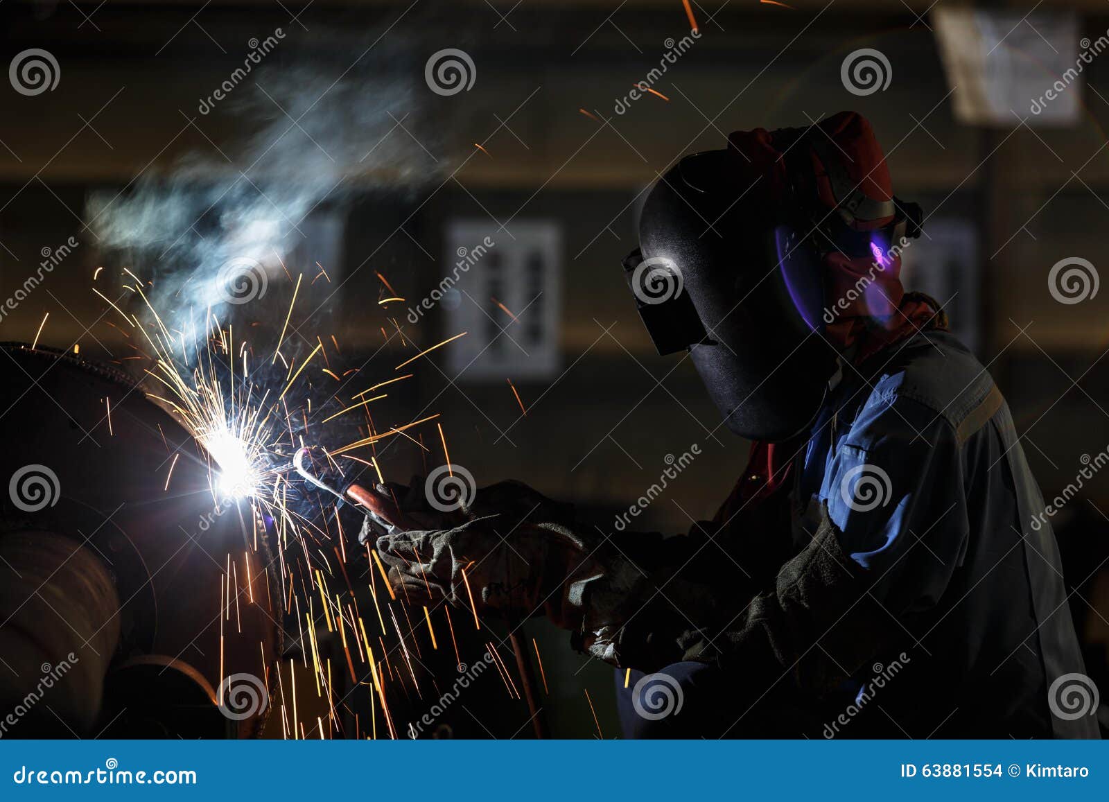 Shielded metal arc welding stock photo. Image of woker - 63881554