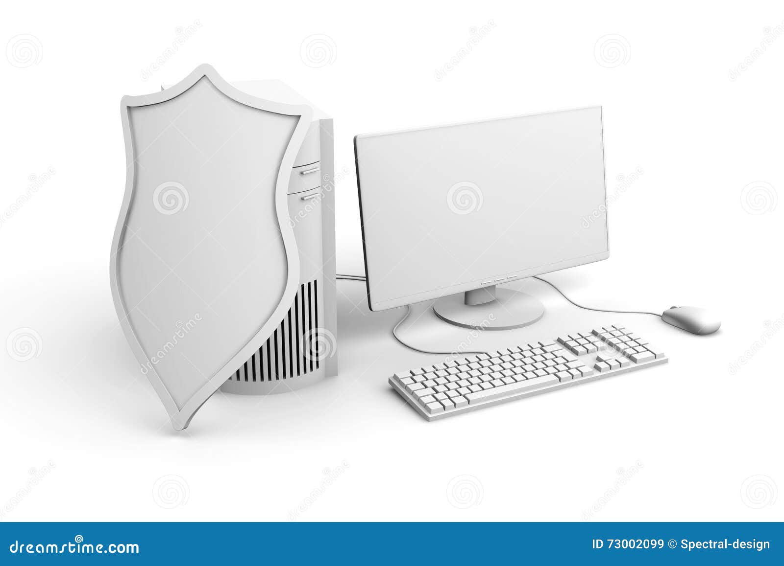 A Shielded and Protected Desktop Computer System Stock Illustration ...
