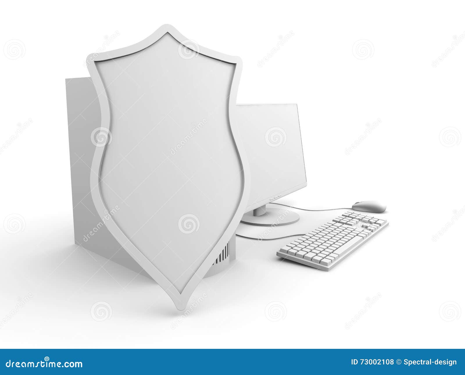 A Shielded and Protected Desktop Computer System Stock Illustration ...