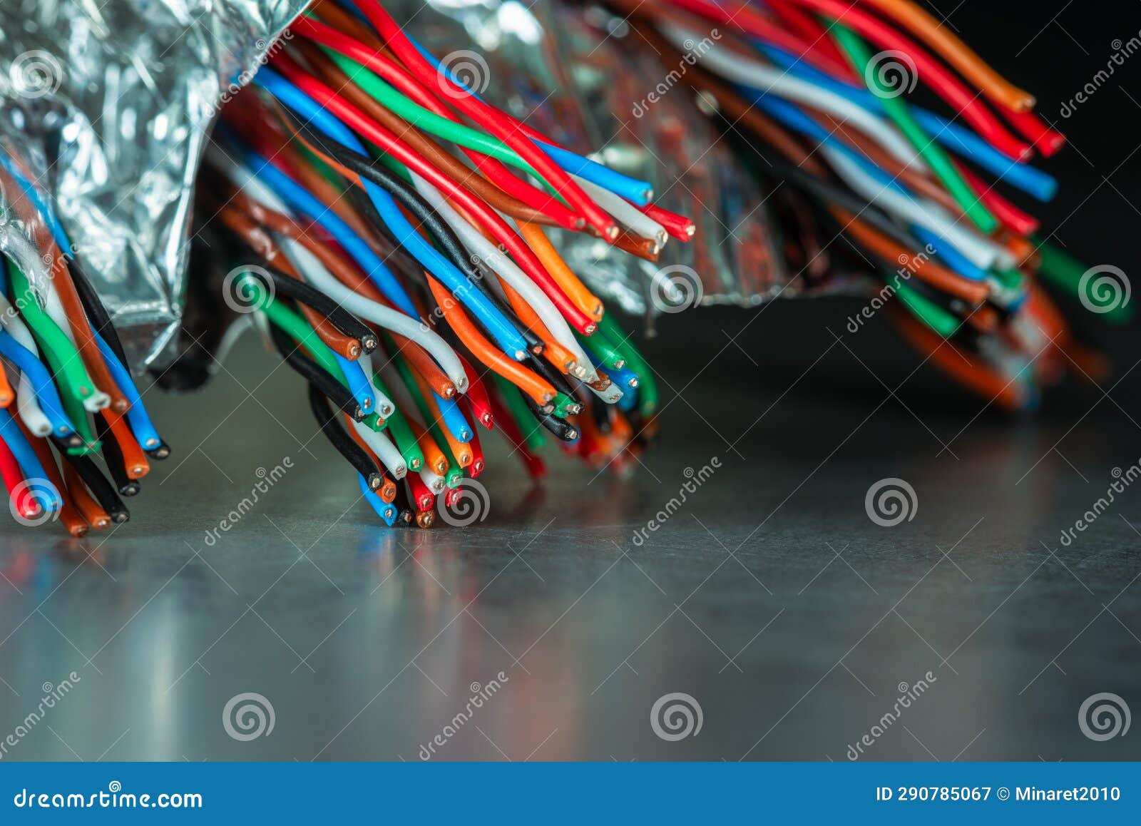 Shielded Telecommunication Electric Cable Wire Stock Image - Image of ...