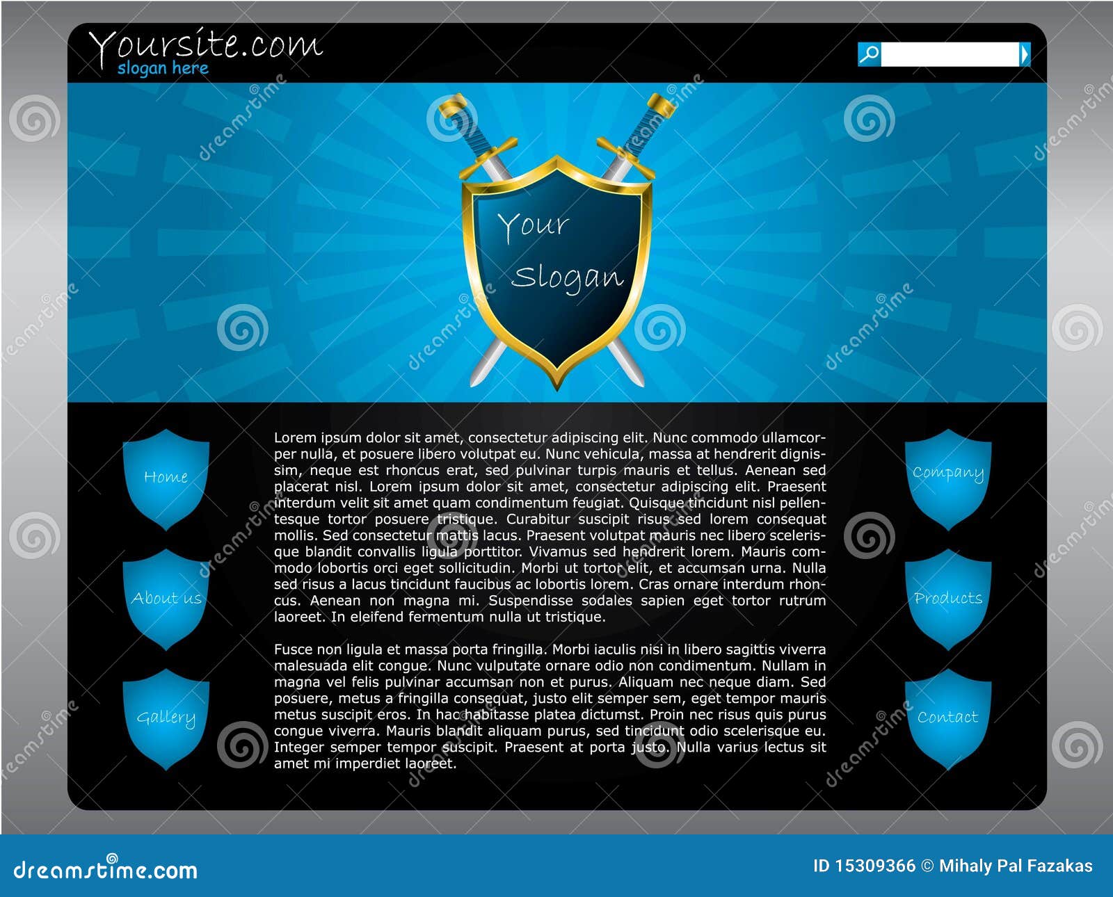 Shielded website template stock vector. Illustration of modern - 15309366