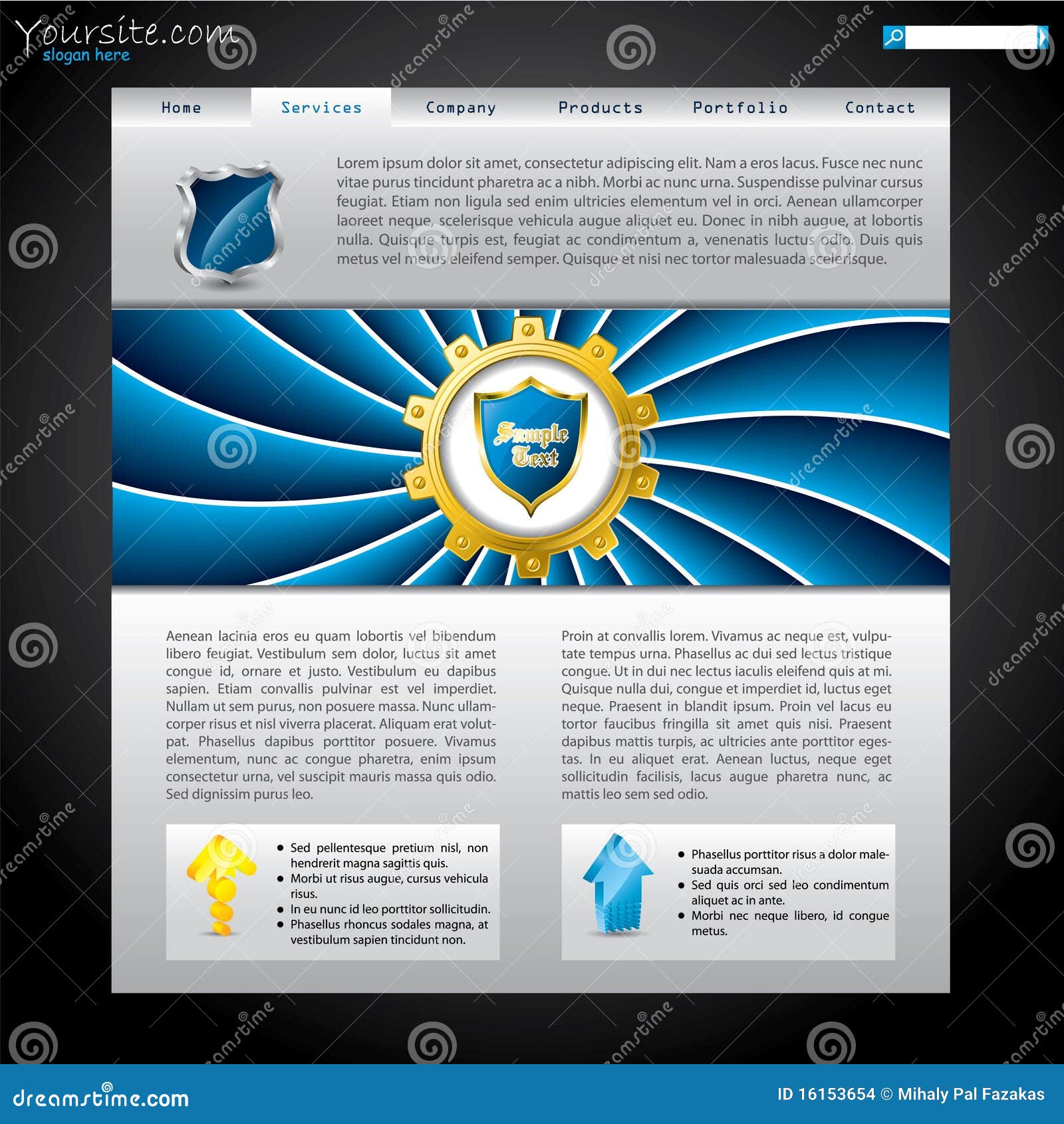 Shielded website template stock vector. Illustration of browse - 16153654