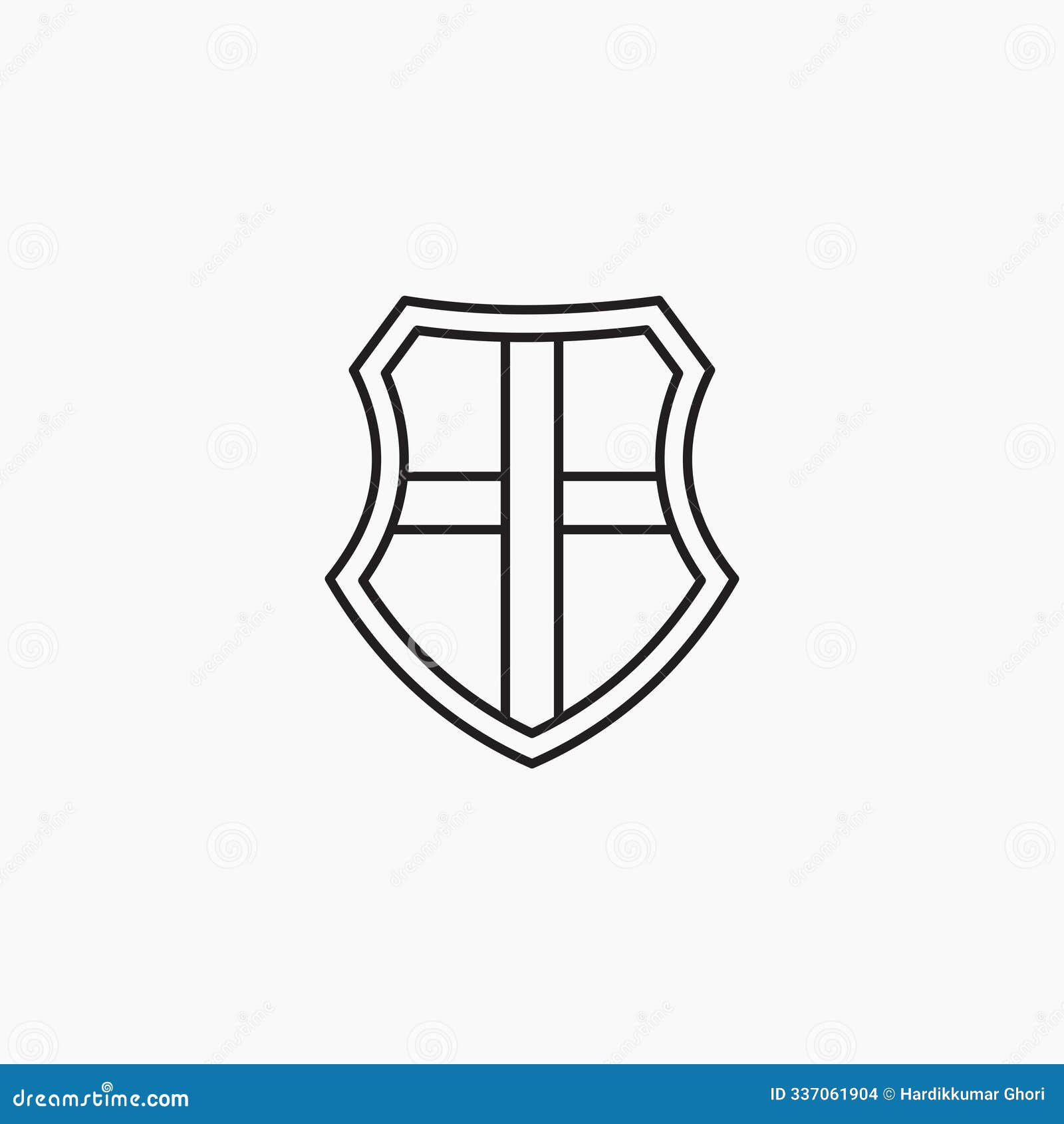 Shieldline in Thin Line Black Color. Flat Simple Vector Symbols ...