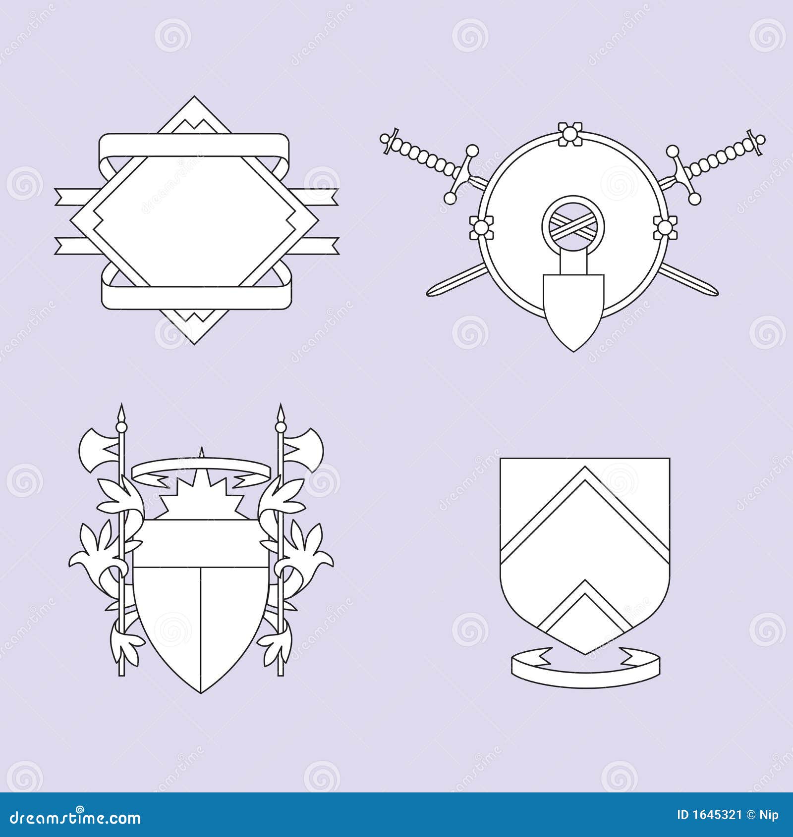 HERALDRY Crests And Symbols Vector Illustration | CartoonDealer.com ...