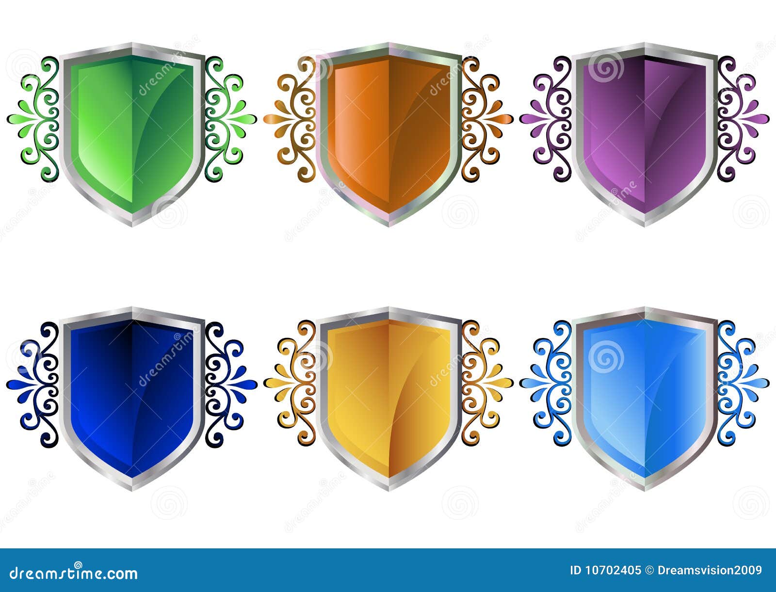 Shields stock vector. Illustration of icon, elegance - 10702405