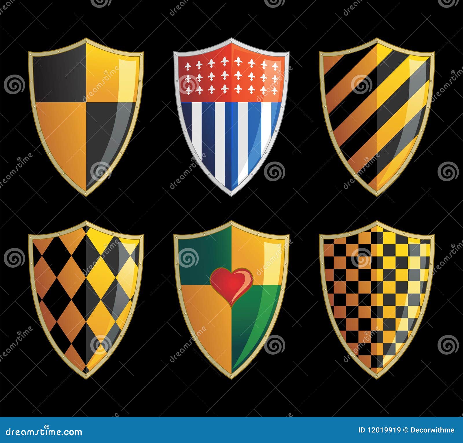 Shields stock illustration. Illustration of glossy, shields - 12019919