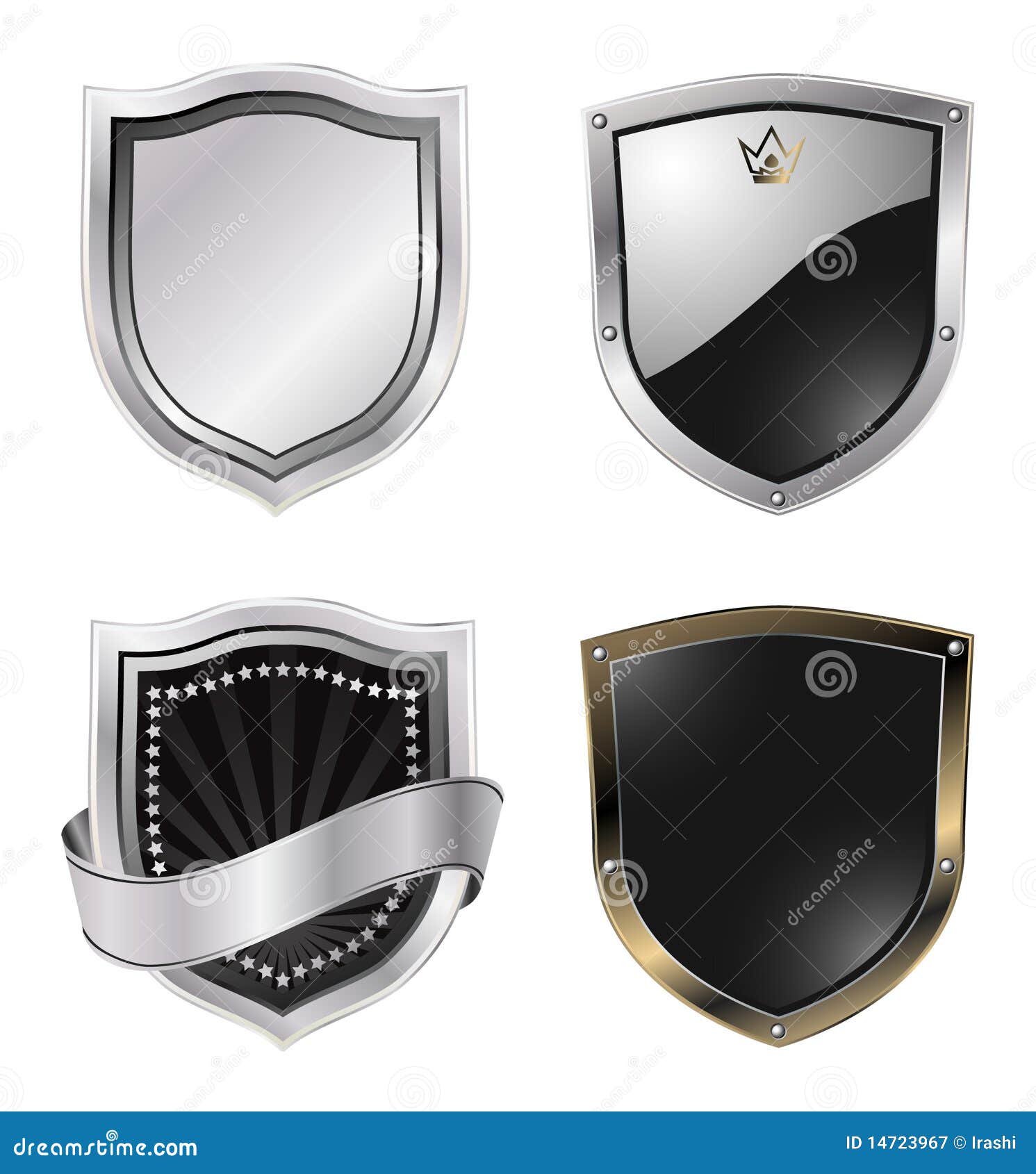 Shields stock vector. Illustration of internet, badge - 14723967