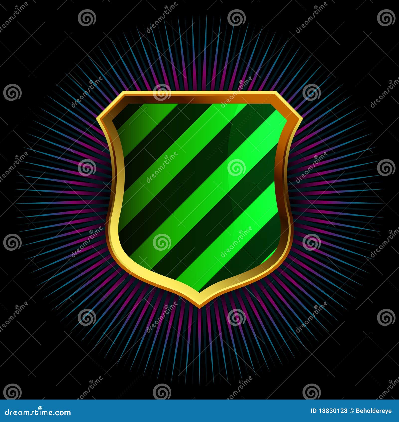 Shields in Black and Red Hazard Stripes. EPS 8 Stock Vector ...
