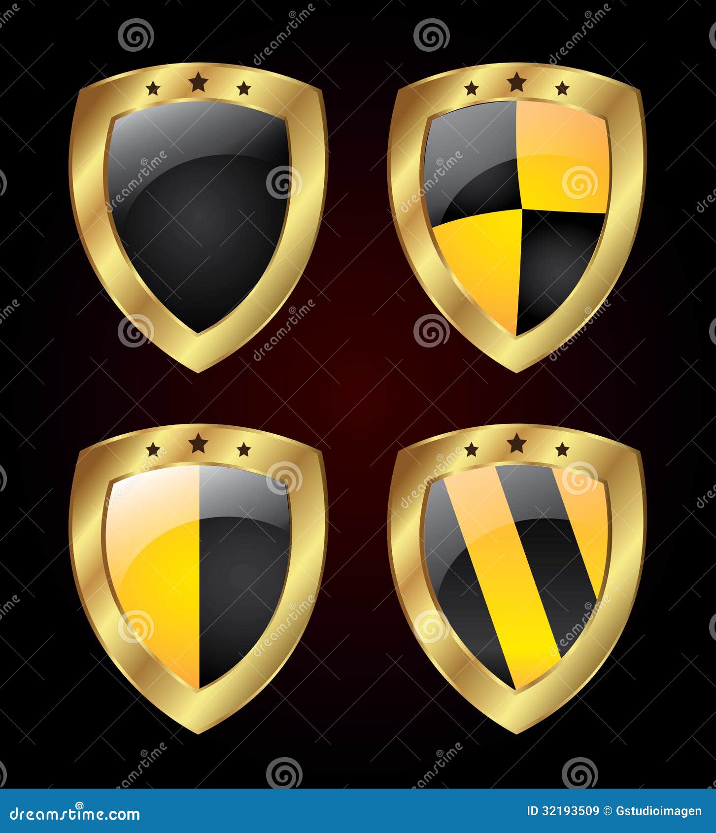 Shields stock vector. Illustration of medieval, graphic - 32193509