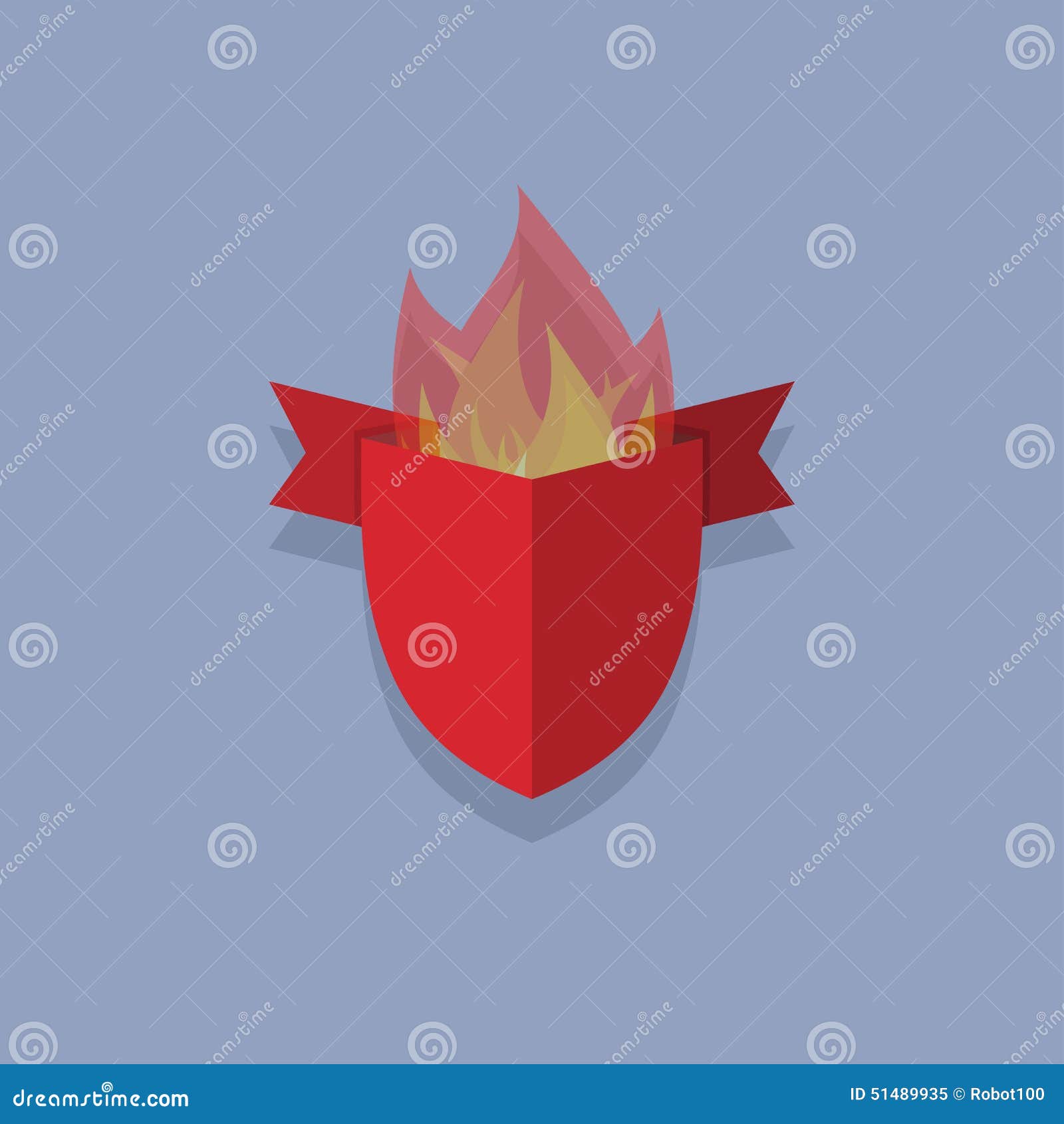 Shields with Fire. Element Heraldic Stock Vector - Illustration of ...