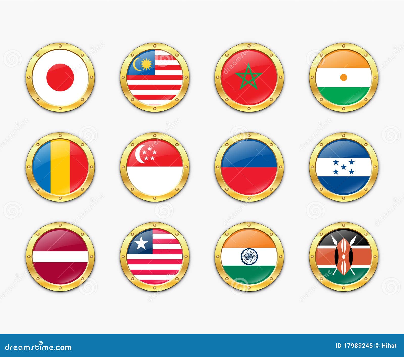 Shields With Flags. Picture Image: 17989245