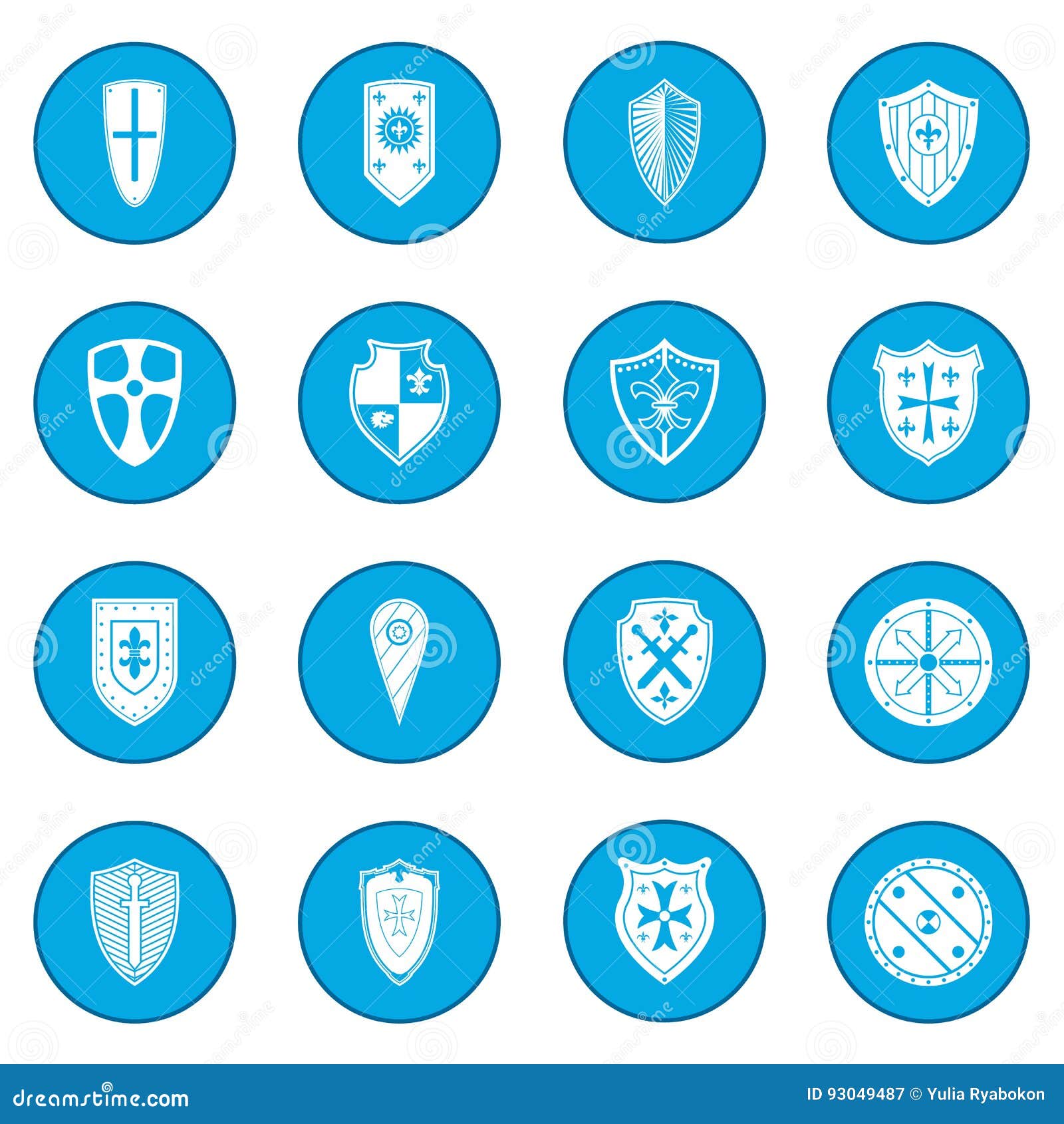 Shields icon blue stock vector. Illustration of blue - 93049487