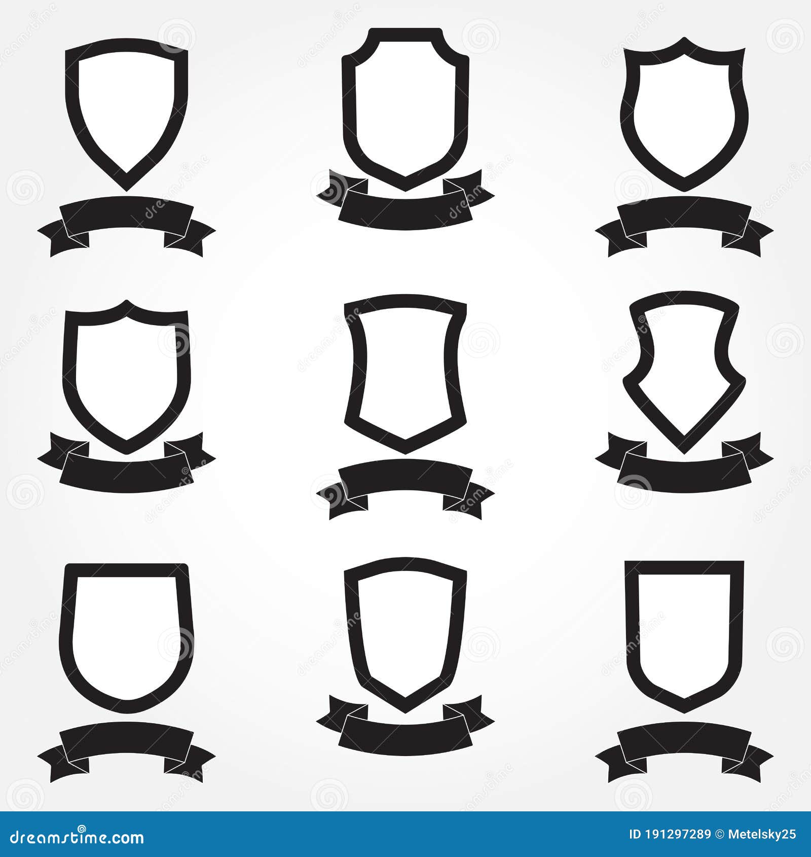 Shields Icon Set. Different Shield Shapes and Stylish Ribbon Collection ... Shields Icon Set. Different Shield Shapes and Stylish Ribbon Collection ...