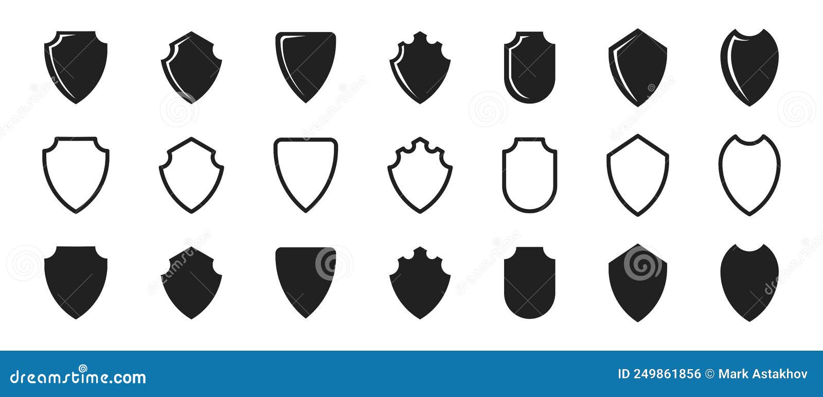 Shields Icon Set. Shield Icon Set. Vector Isolated Illustration Stock ...