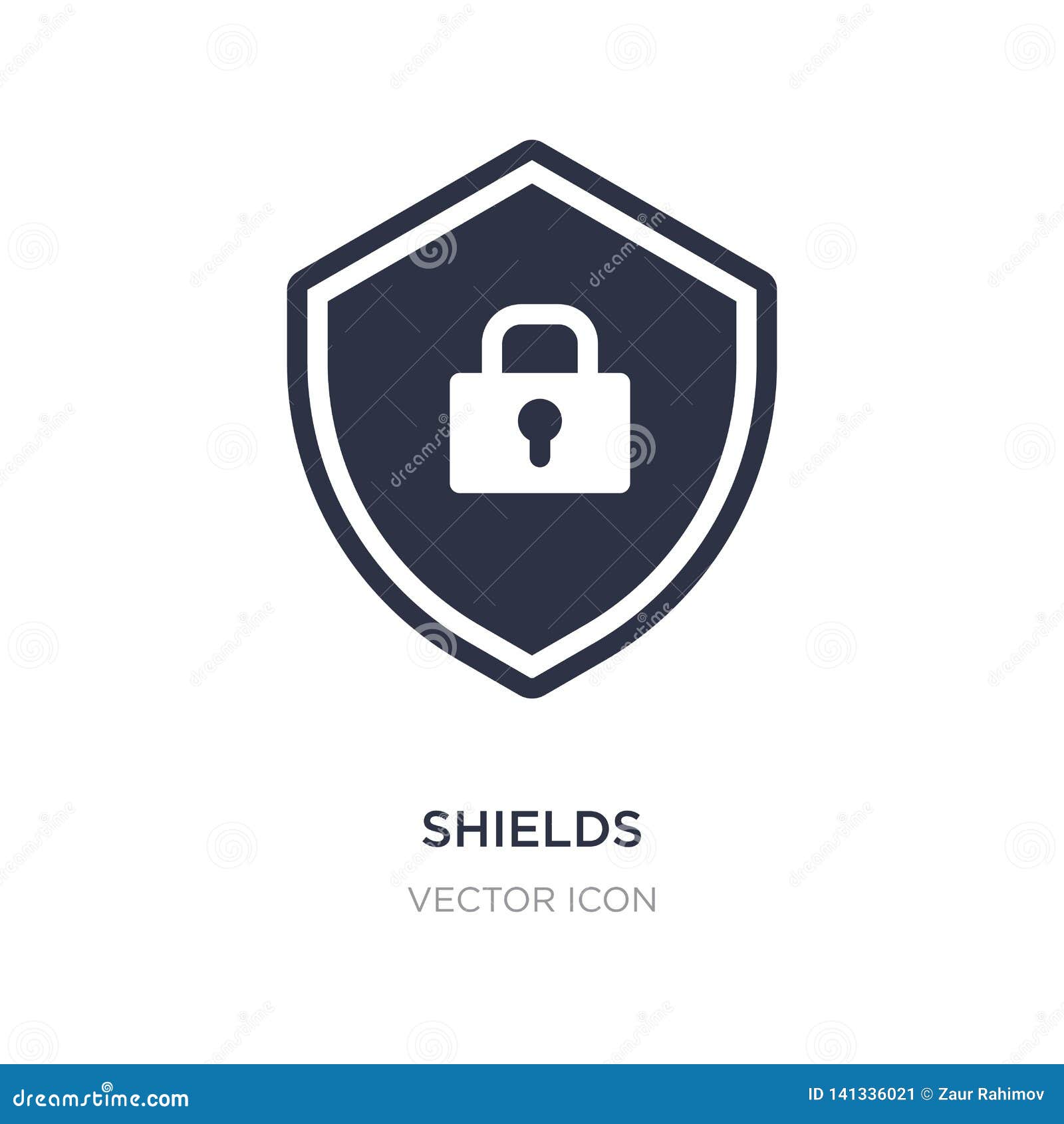 Shields Icon Set. Protection Shield Icos Collection. Vector Illustration. Secure Shiels Sign ...