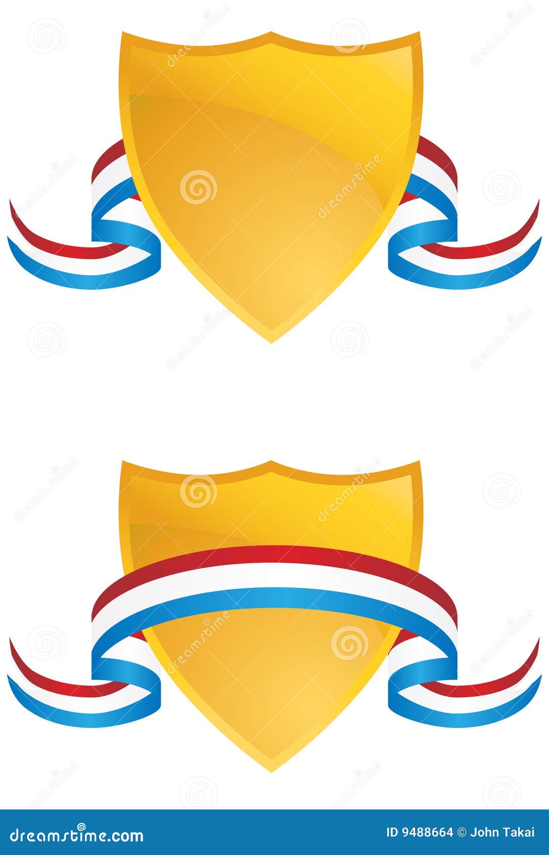 Shields with Ribbon stock vector. Illustration of buttons - 9488664