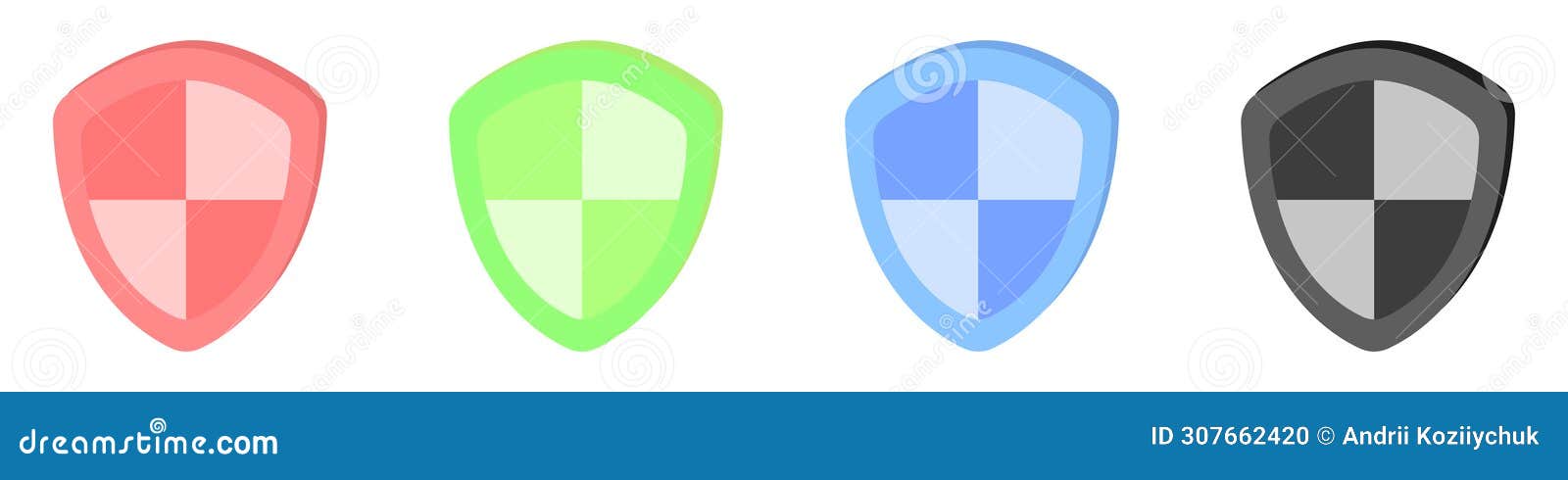 Shields Vector Icon Set. Vector Protection Symbol. Blank Template Icons ...