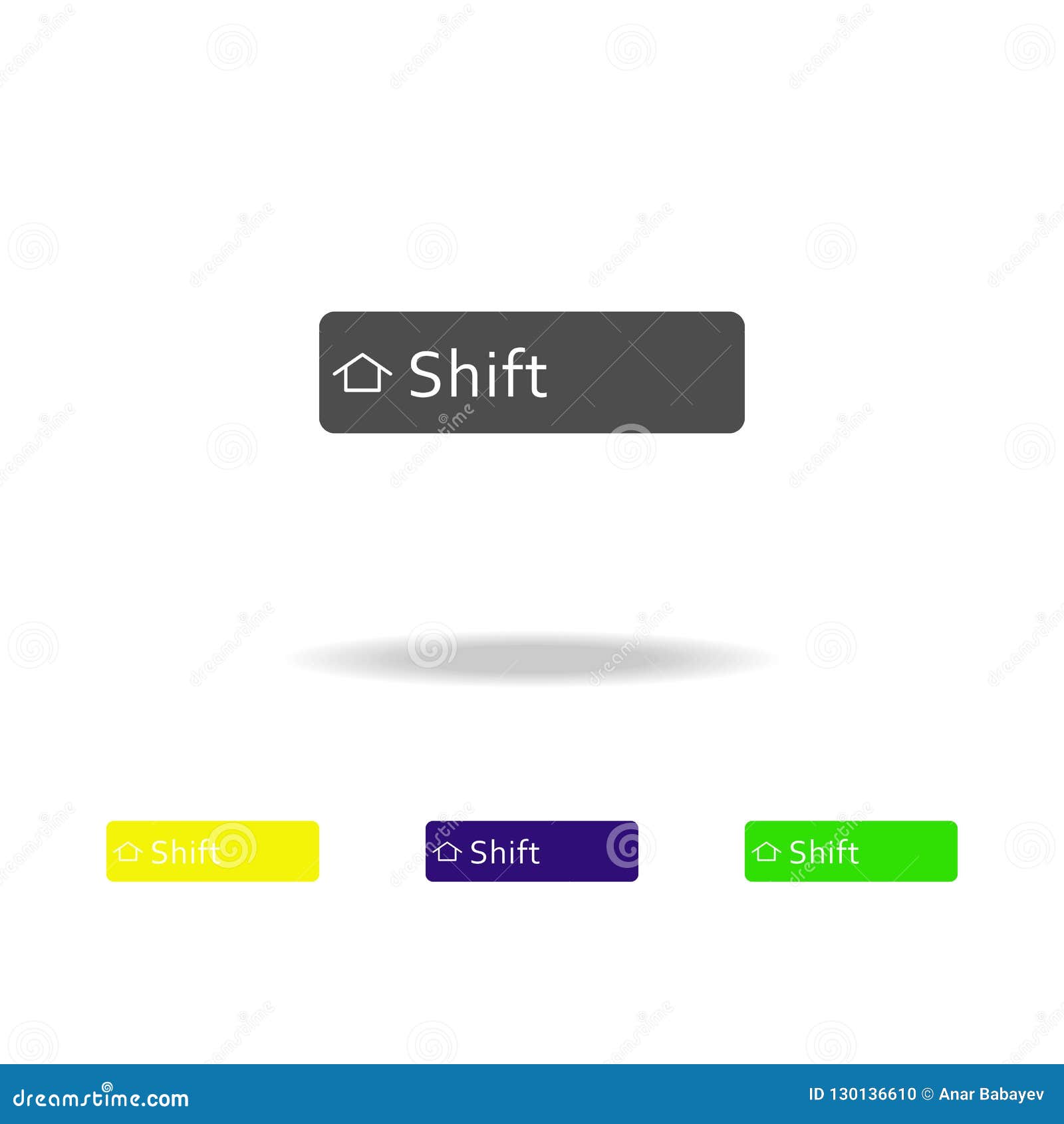 Shift Button Multicolor Icon. Element of Web Icons Stock Illustration ...