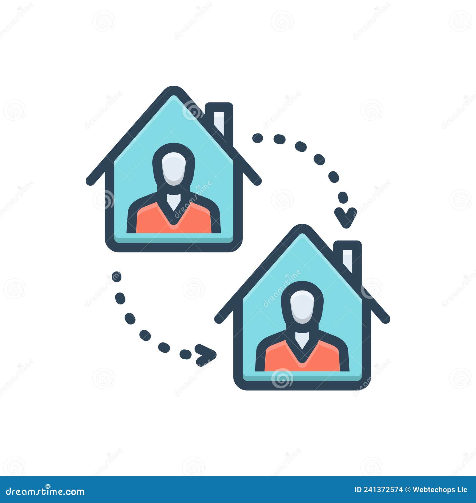 Color Illustration Icon for Shift, Move and Adjacent Stock Illustration ...