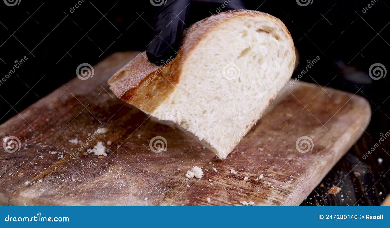 Shift and Move Pieces from a Loaf of Bread Stock Footage - Video of ...